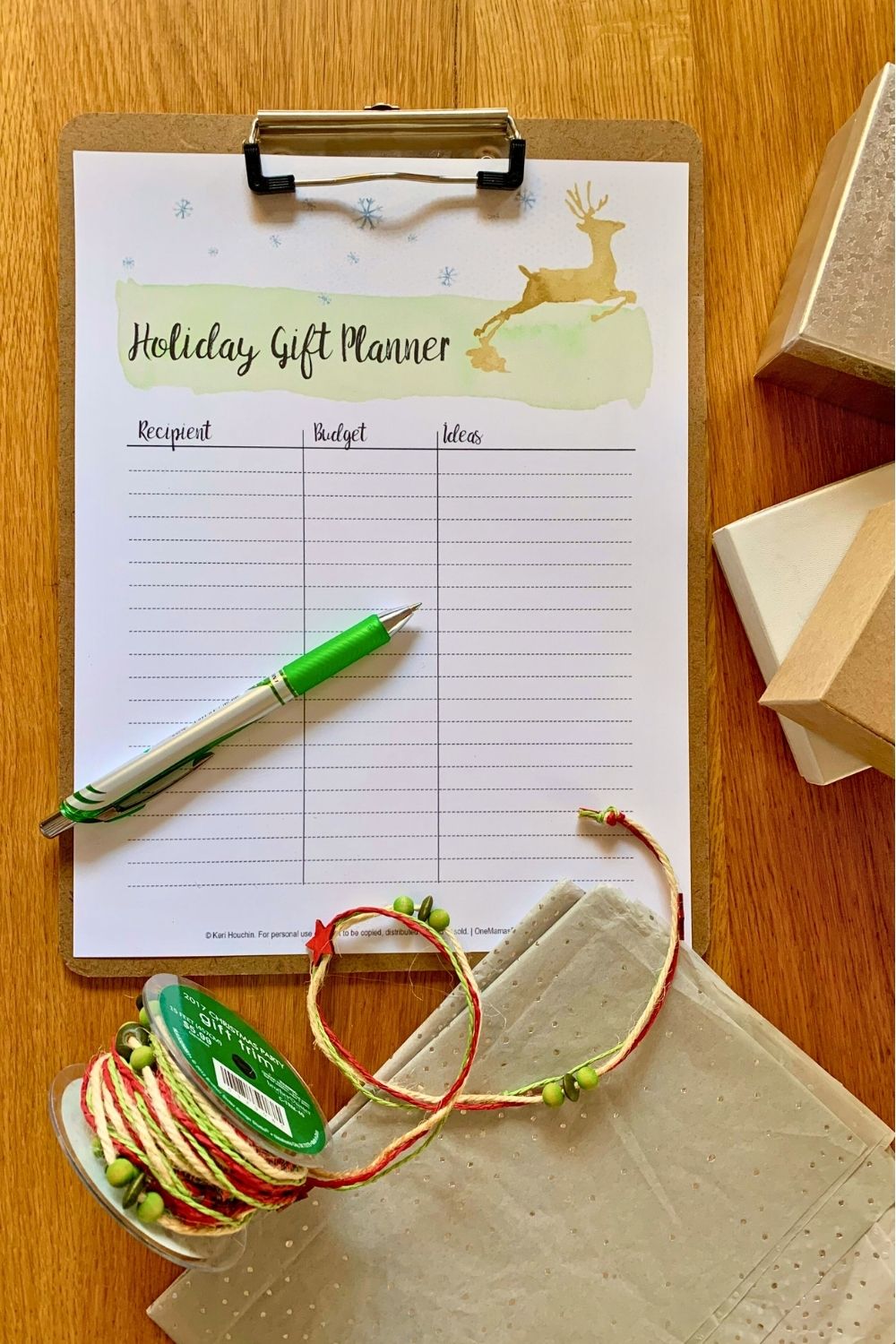Printable Holiday Gift Planner for Budgeting