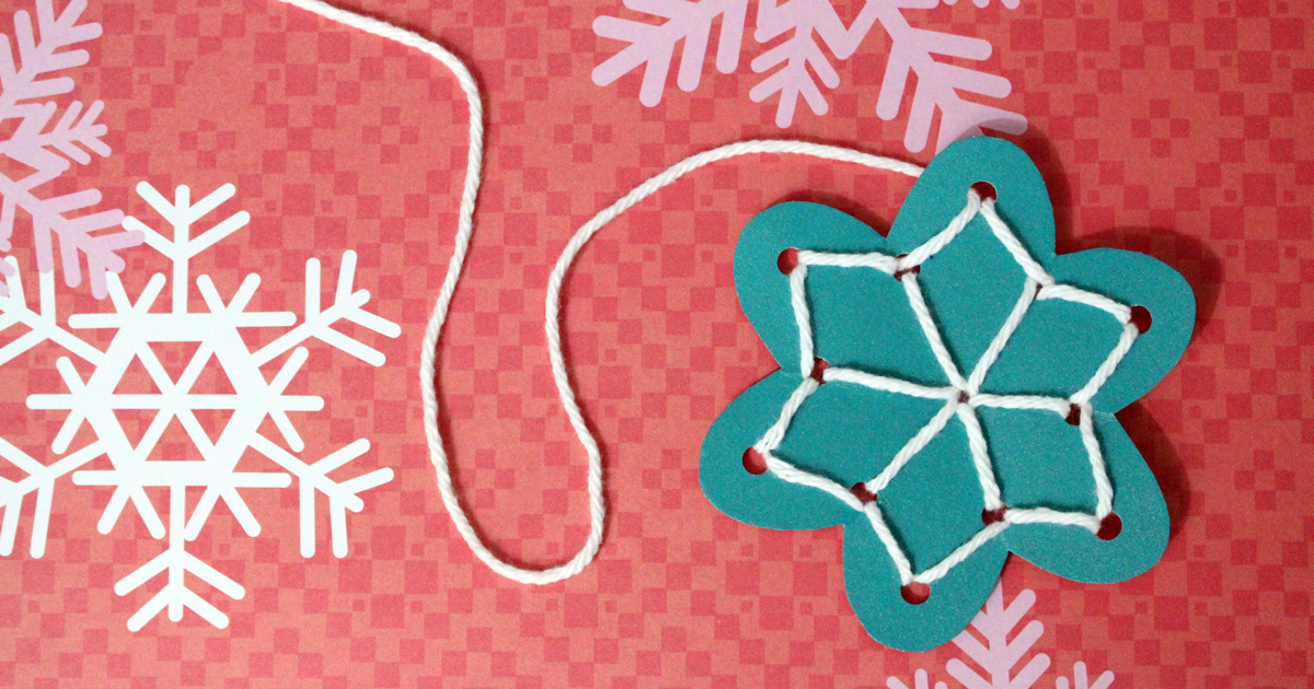 Printable Paper Snowflake Lacing Cards Kids Activity