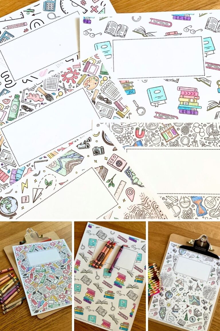 Printable Binder Cover Coloring Pages
