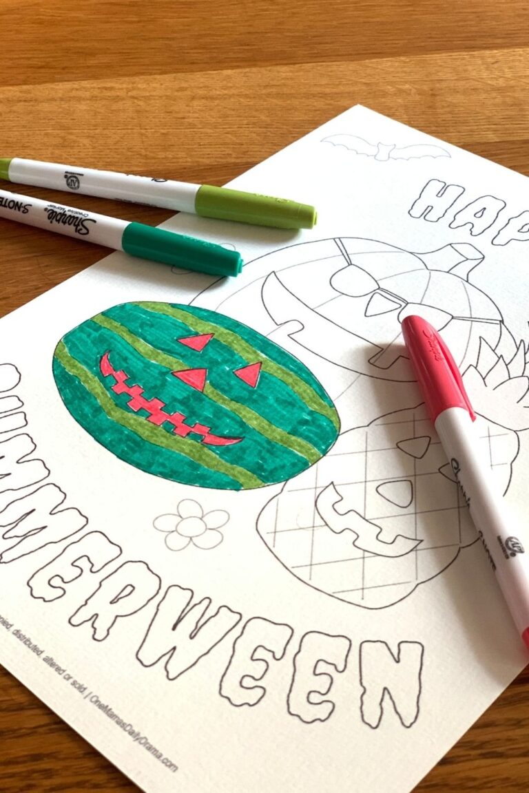 Printable Summerween Coloring Page